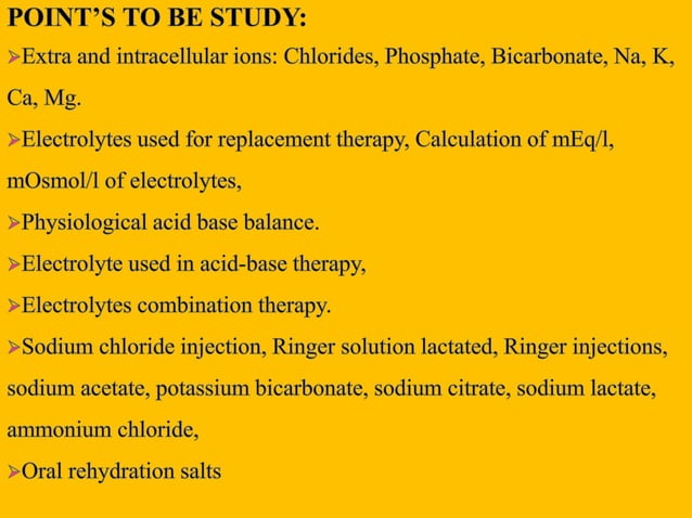 Electrolyte replenishers in Inorganic chemistry / Body therapy | PPT