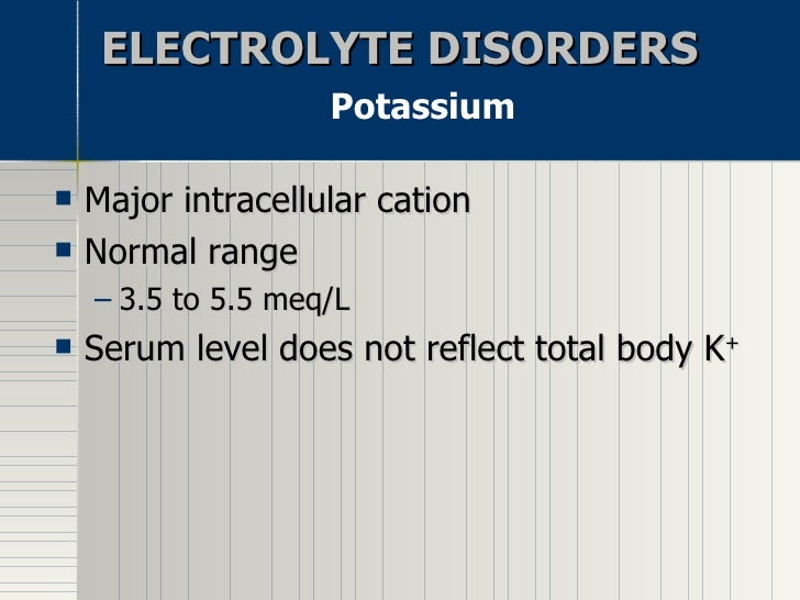 Electrolytes Disorders