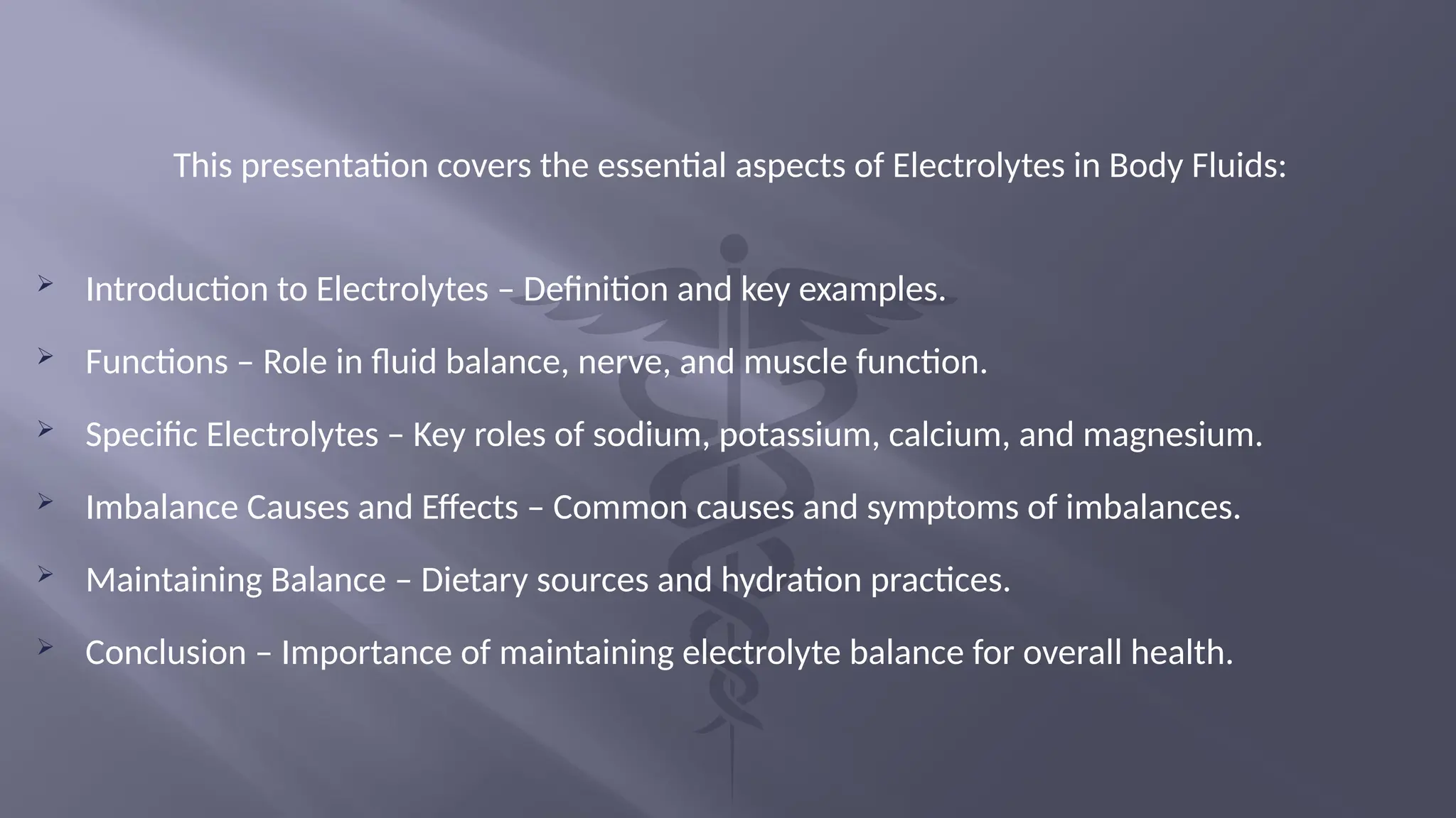 Essential aspects of Electrolytes in Body FluidsElectrolytes in Body ...