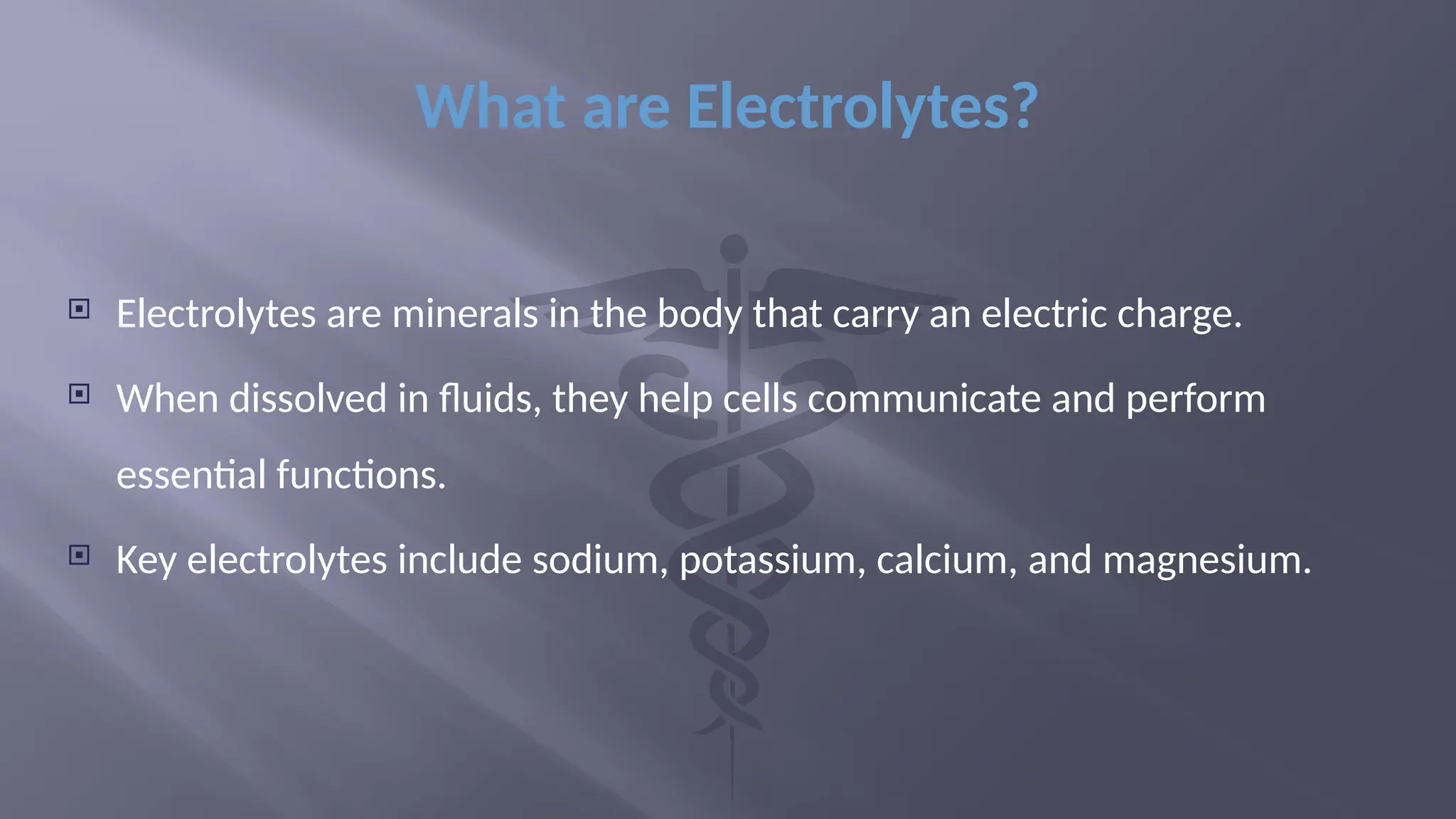 Essential aspects of Electrolytes in Body FluidsElectrolytes in Body ...
