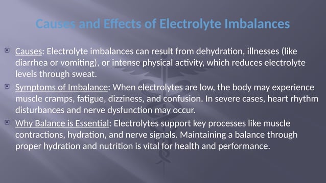Essential aspects of Electrolytes in Body FluidsElectrolytes in Body ...