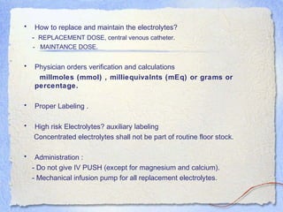 Role of Pharmacist In Electrolytes Management | PPT