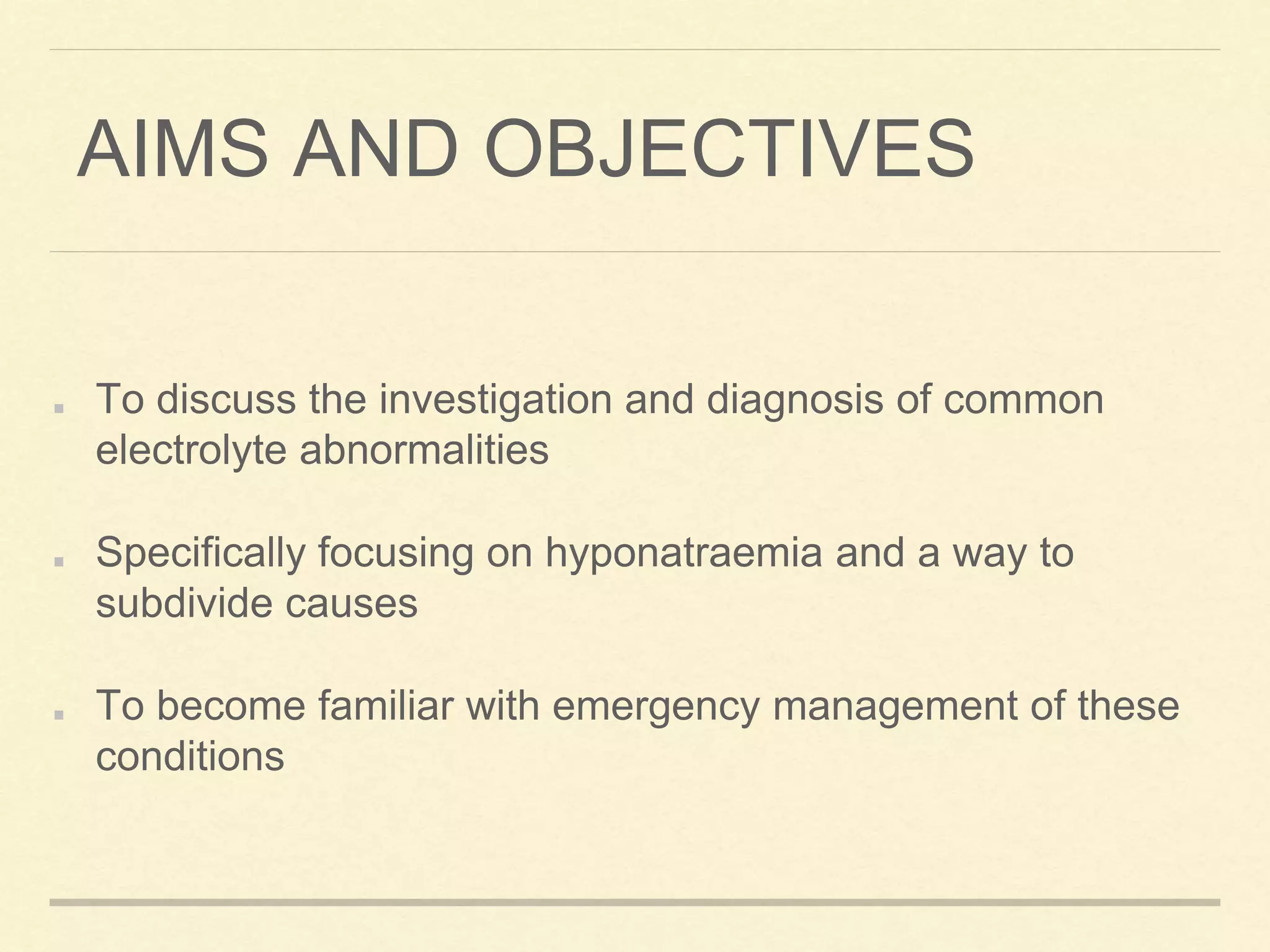 Common Electrolyte Abnormalities in Emergency Medicine | PPTX