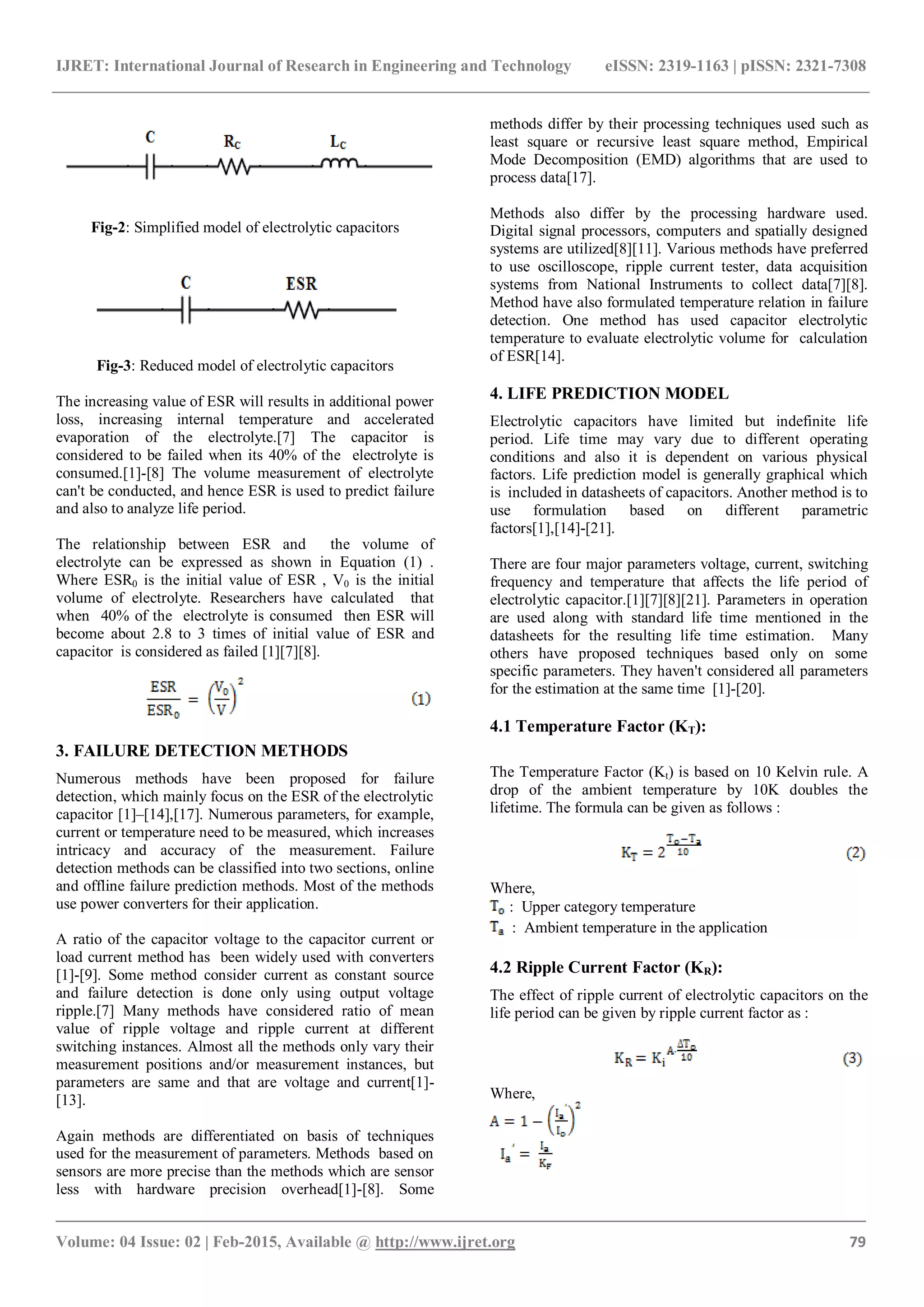 Electrolytic capacitor online failure detection and life prediction methodology | PDF