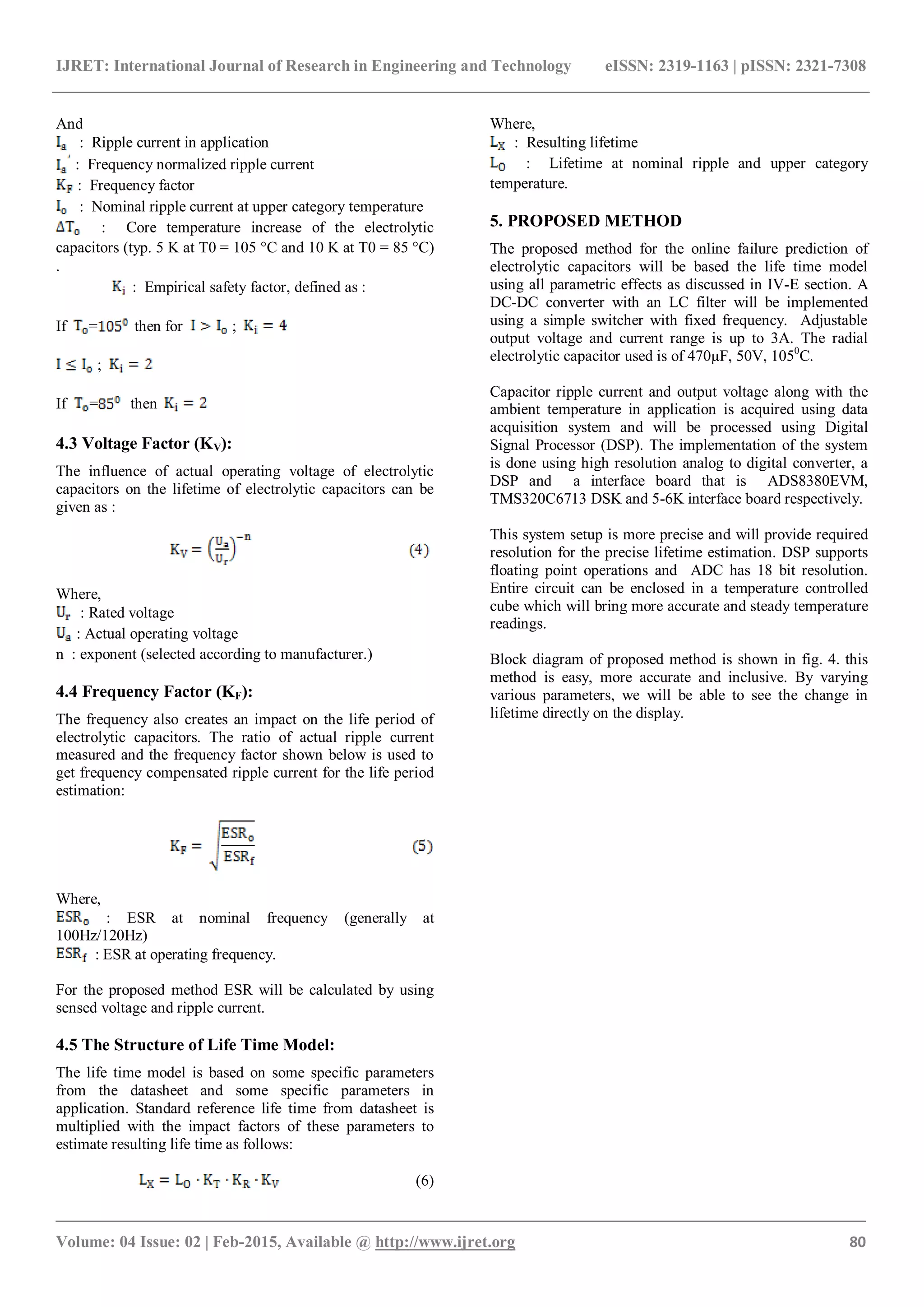 Electrolytic capacitor online failure detection and life prediction methodology | PDF