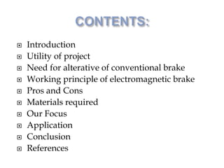 Electromagnetic braking system ppt | PPTX