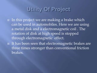 Electromagnetic braking system ppt | PPTX