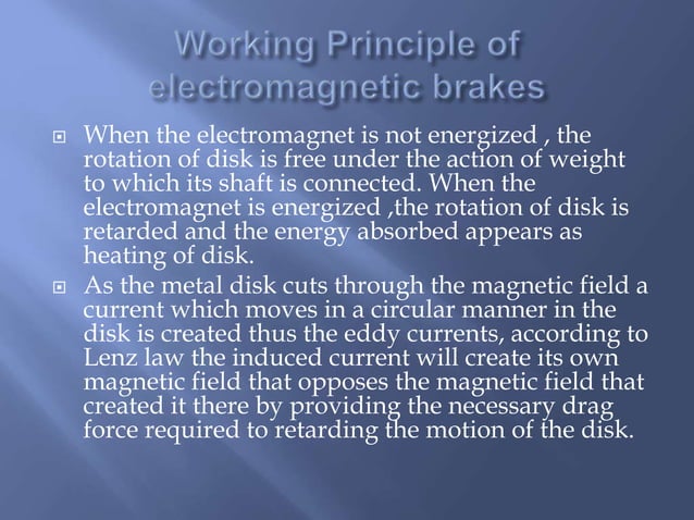 Electromagnetic braking system ppt | PPTX