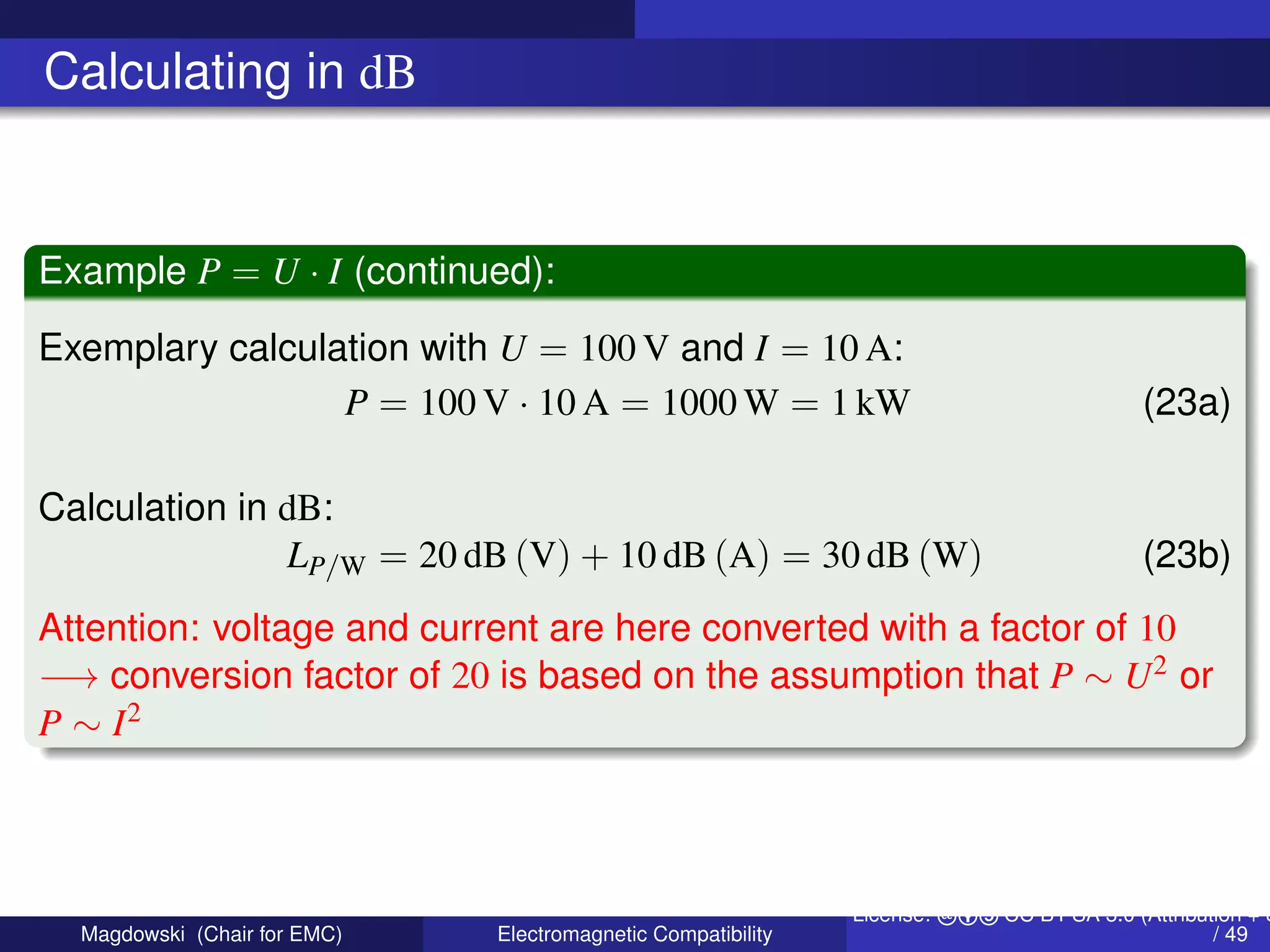 Calculation in Decibels in the Scope of Electromagnetic Compatibility | PDF