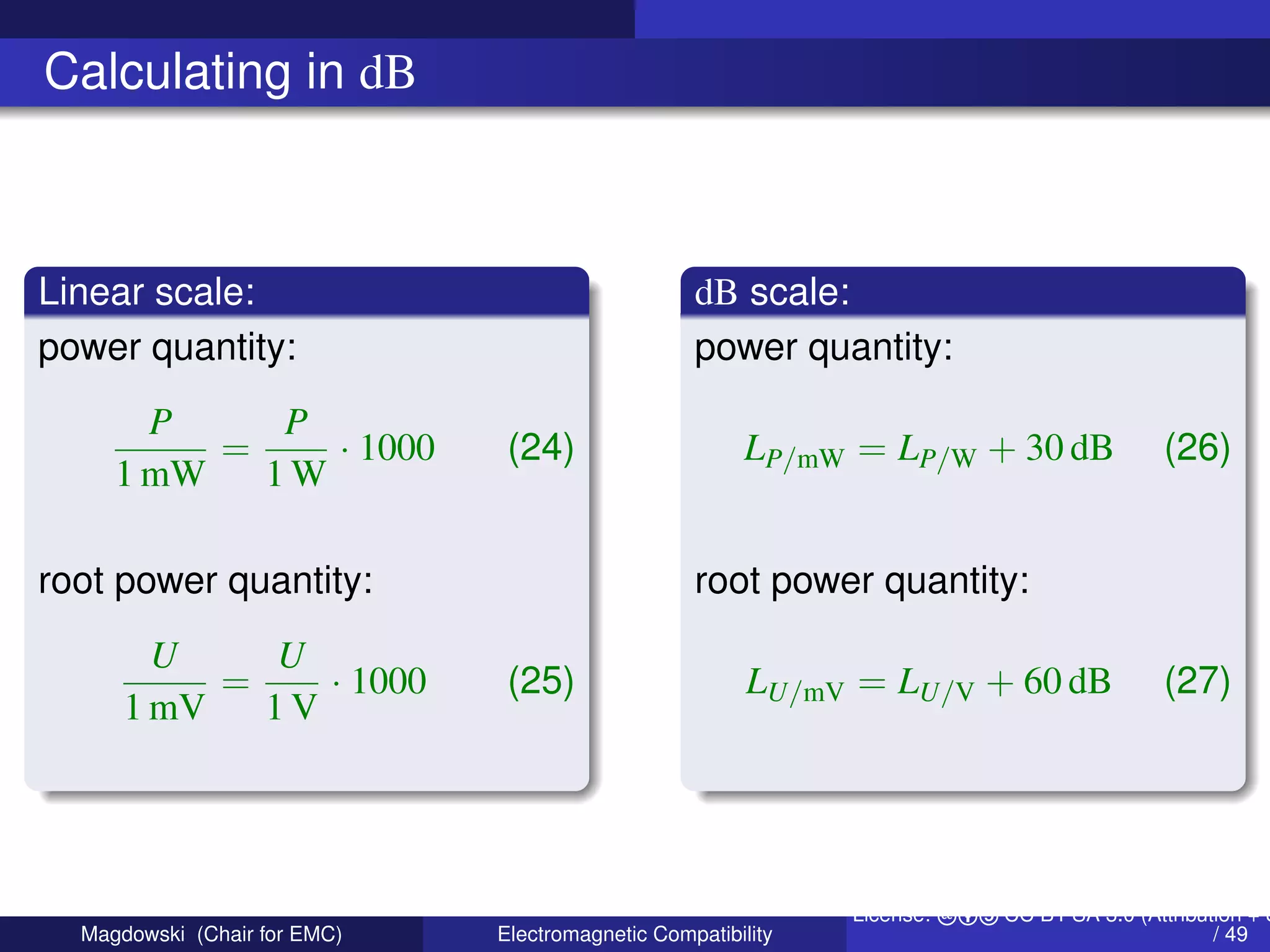 Calculation in Decibels in the Scope of Electromagnetic Compatibility | PDF