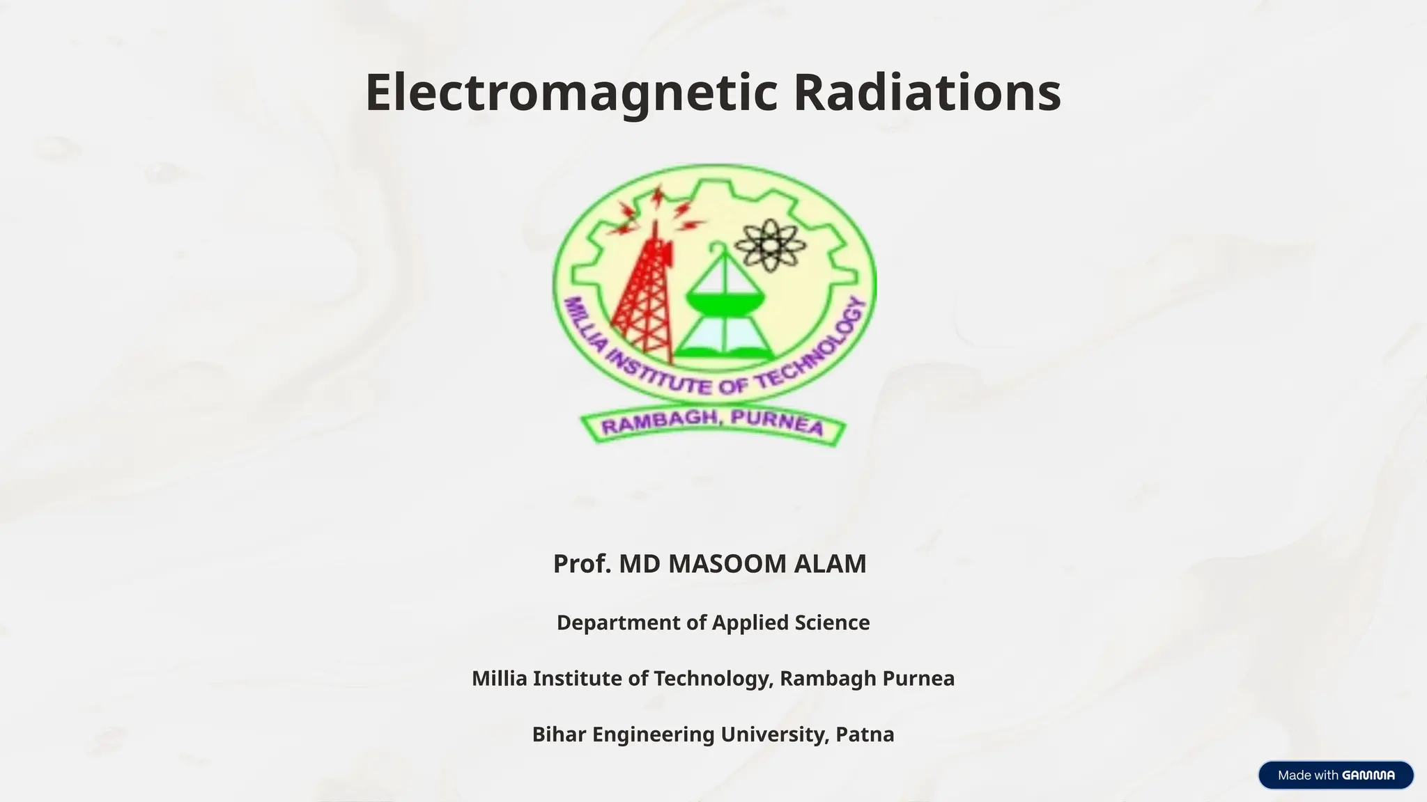 Electromagnetic-Radiations for engineering chemistry | PPT