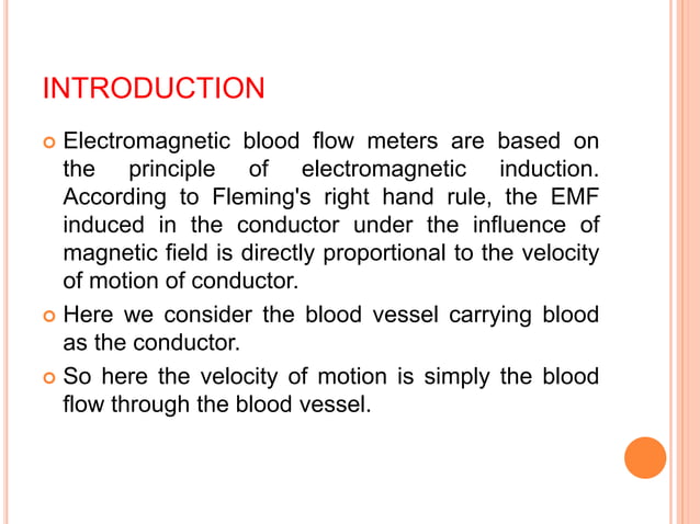 Electromagnetic blood flow meter | PPTX