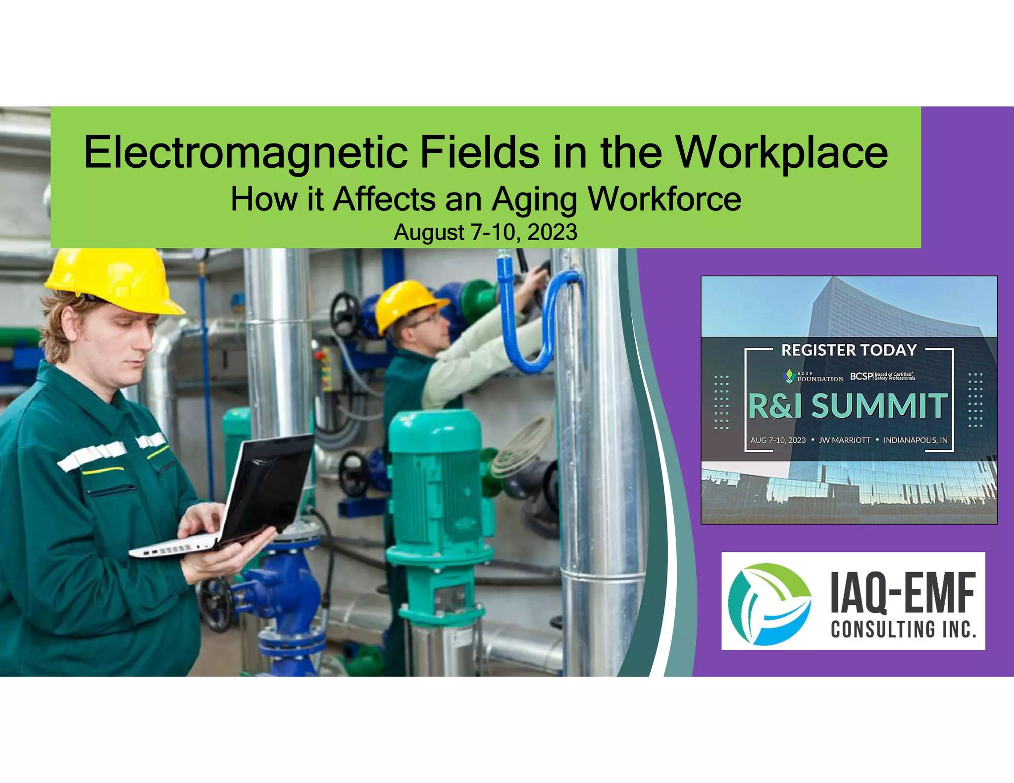 Electromagnetic Fields in the Workplace - How it Affects an Aging ...