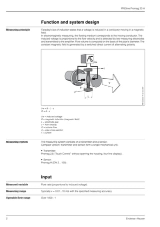 Electromagnetic flowmeter - Proline Promag 23H | PDF