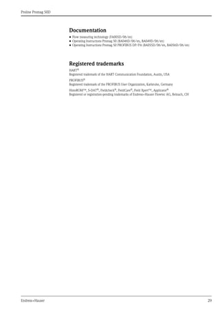 Electromagnetic flowmeter - Proline Promag 50D | PDF | Technology ...