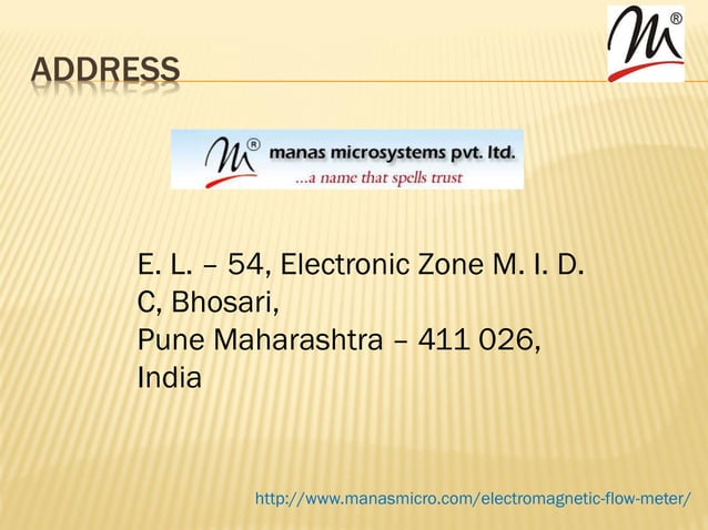 Electromagnetic Flow Meter | Flow Meter Manufacturer | Manas Microsystems Pvt. Ltd. | PPT
