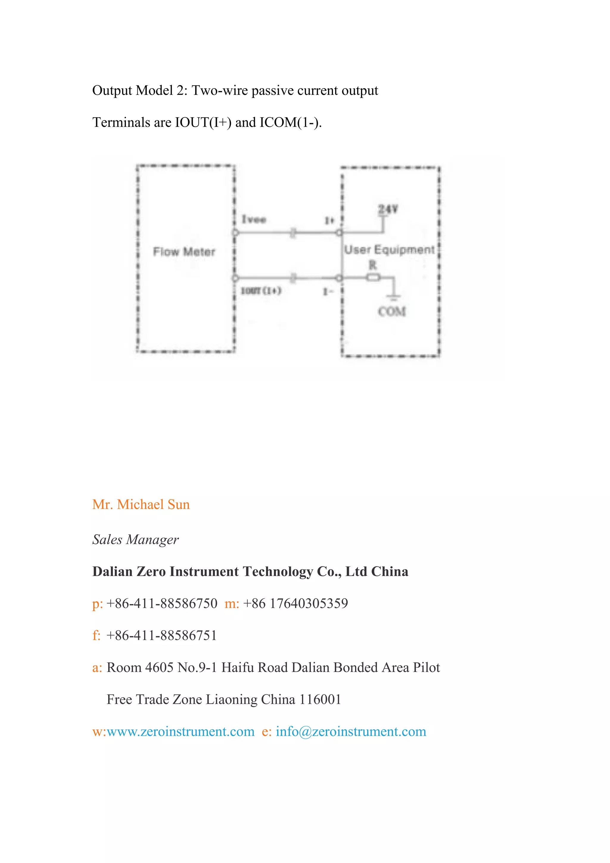 Electromagnetic flow meter wiring for output | PDF