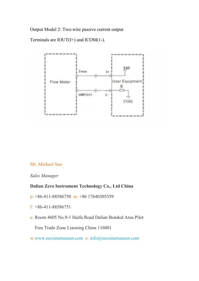 Electromagnetic flow meter wiring for output | PDF