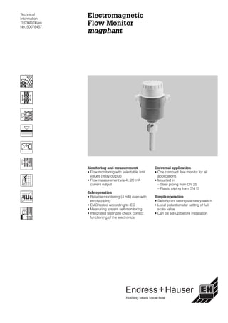 Electromagnetic Flow Monitor Magphant | PDF | Physics | Science