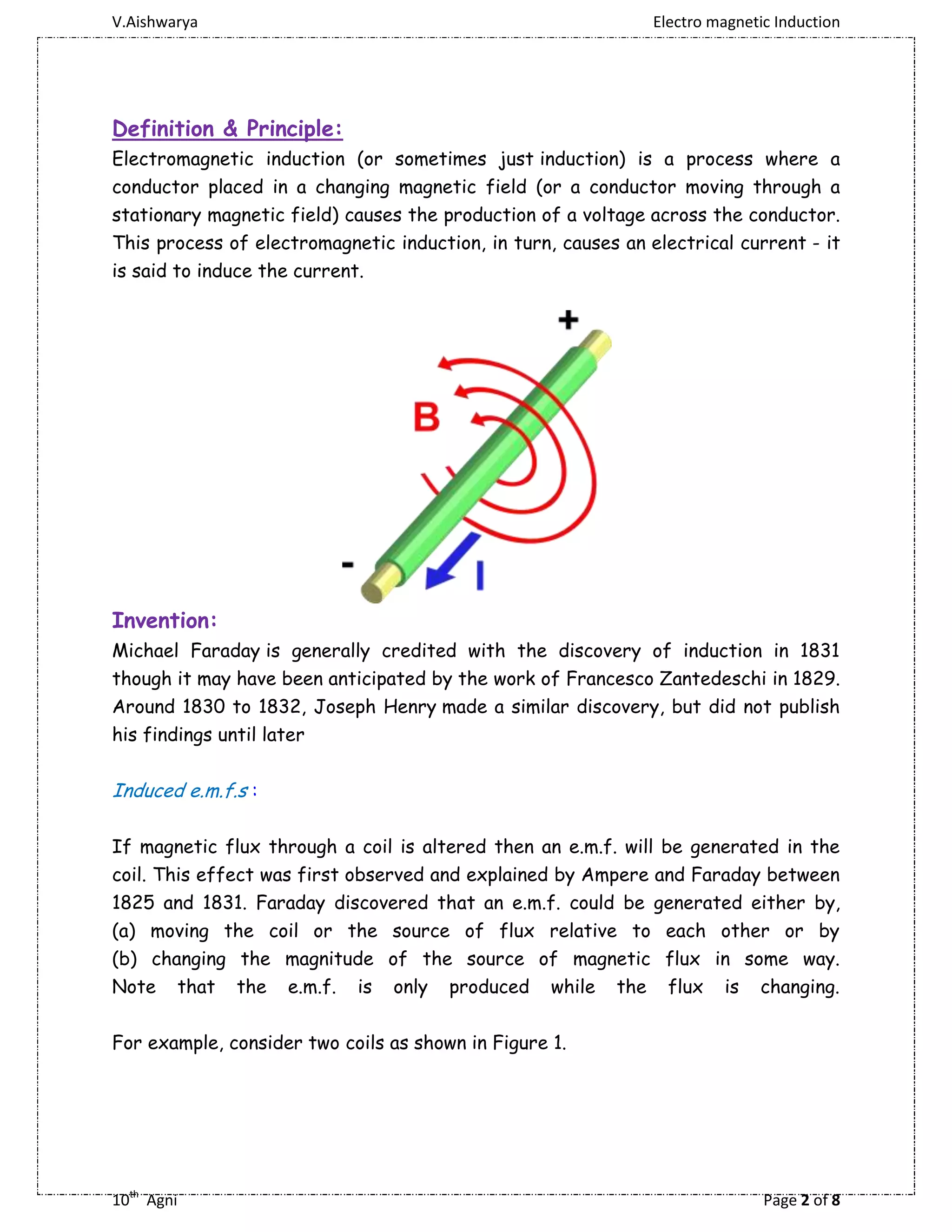 Electro magnetic induction | DOCX