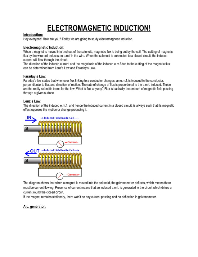 Electromagnetic induction | PDF