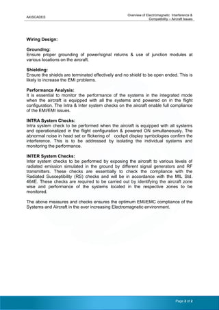 Electromagnetic Interference and Compatibility - Aircraft issues | PDF