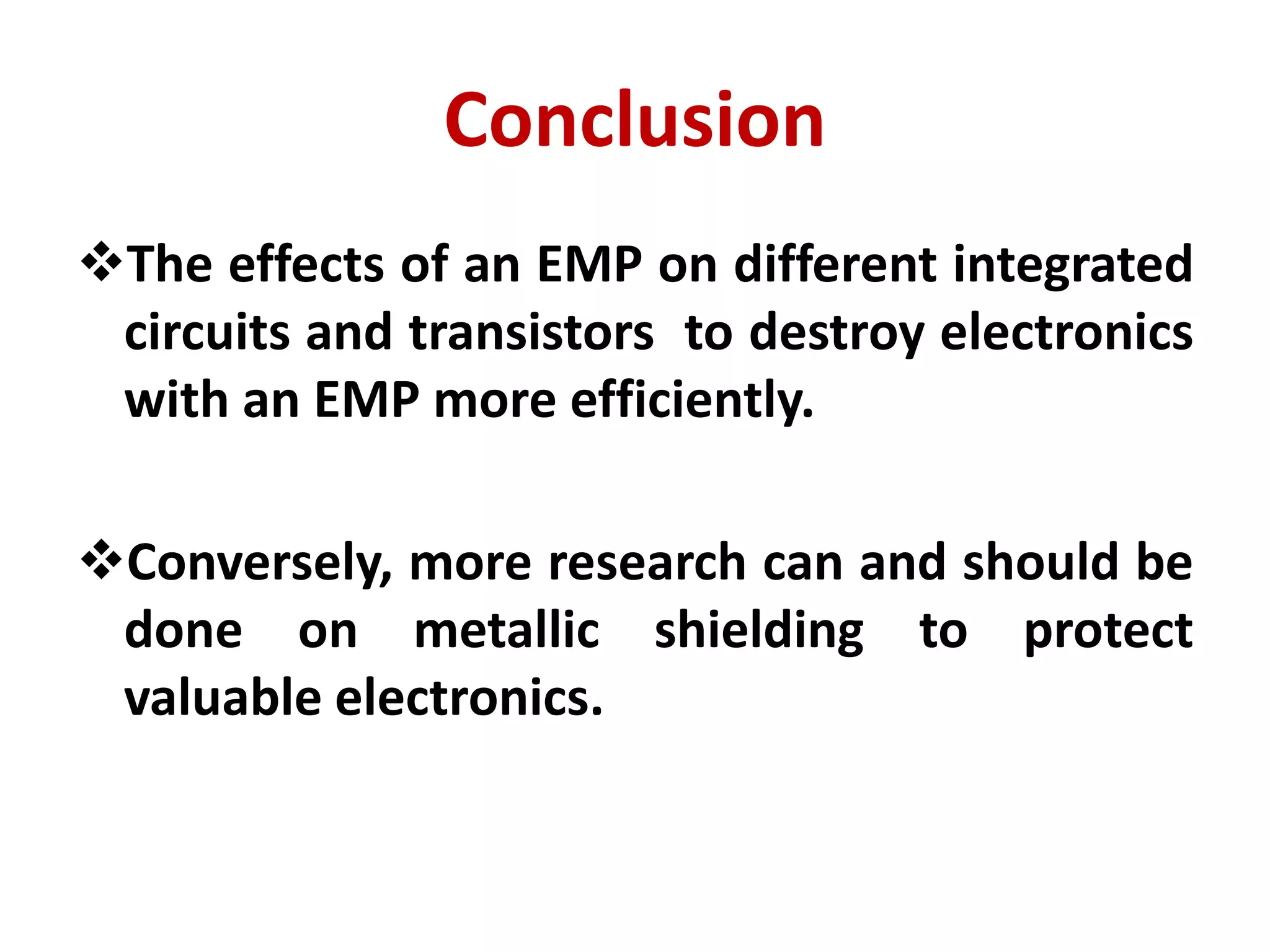 Electromagnetic pulse generator(emp bomb) | PPTX