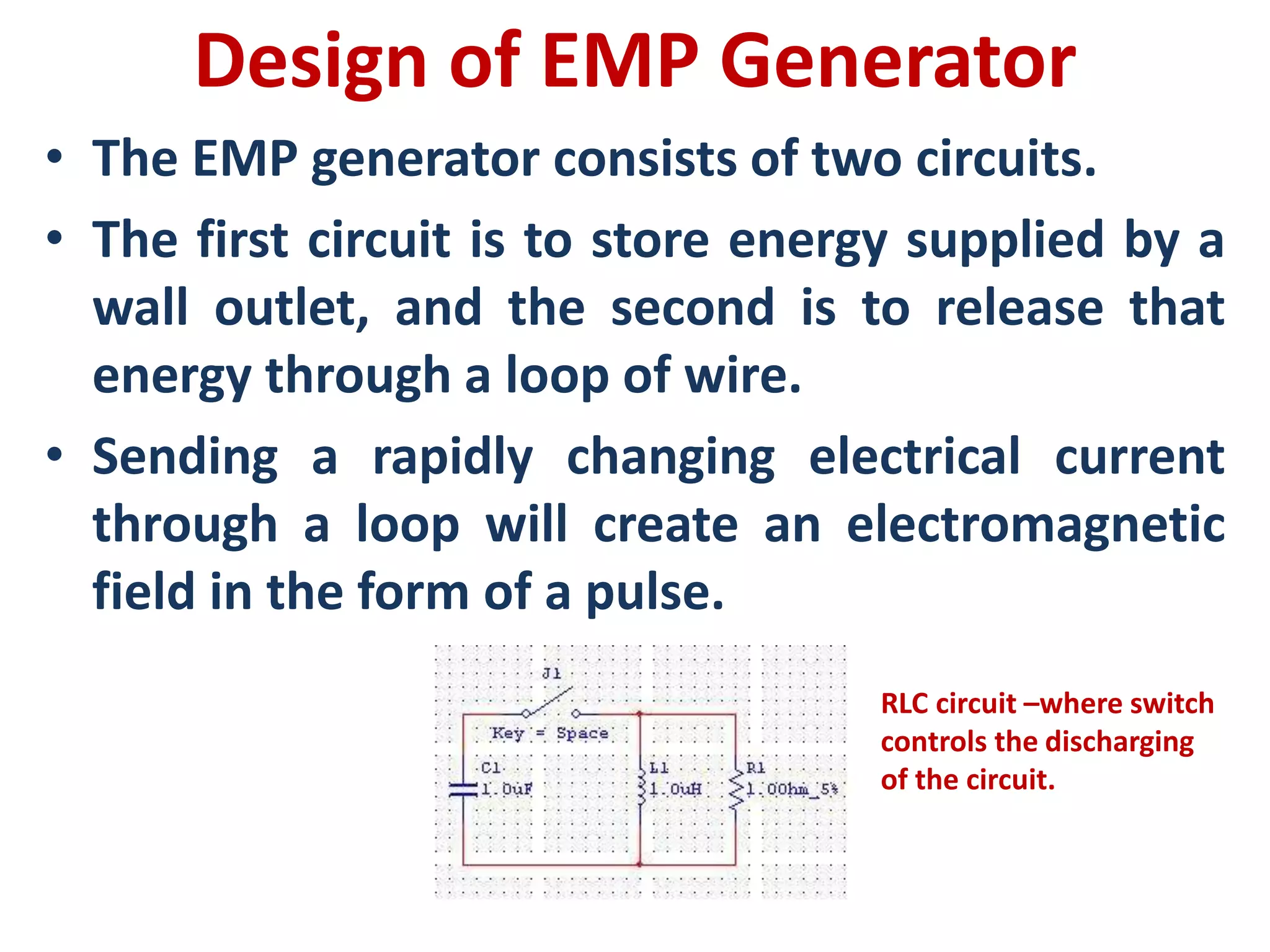 Electromagnetic pulse generator(emp bomb) | PPTX