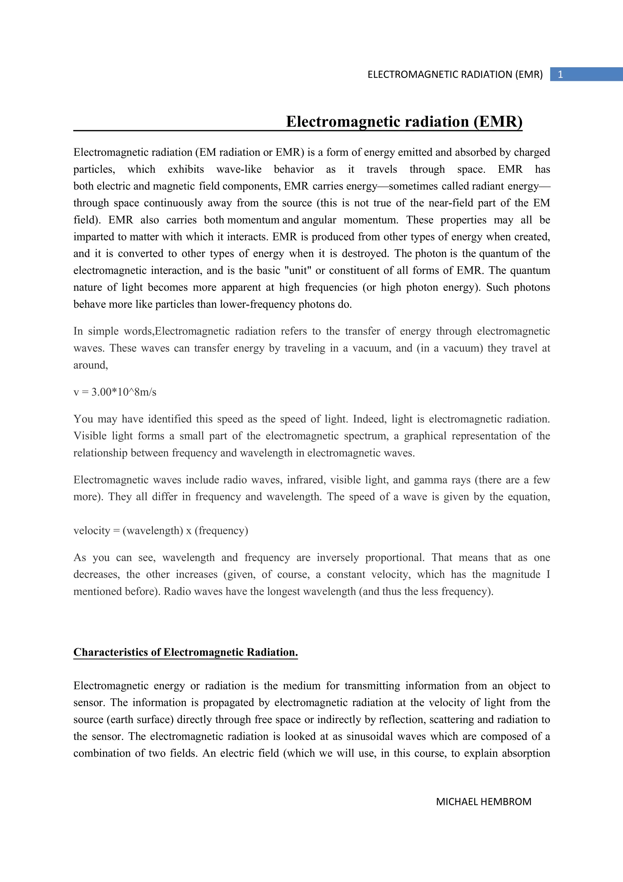 Electromagnetic radiation | PDF