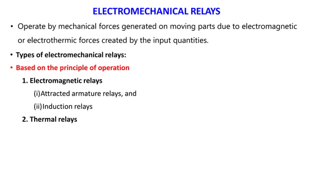 Electromagnetic relays used for power system .pptx | Physics | Science