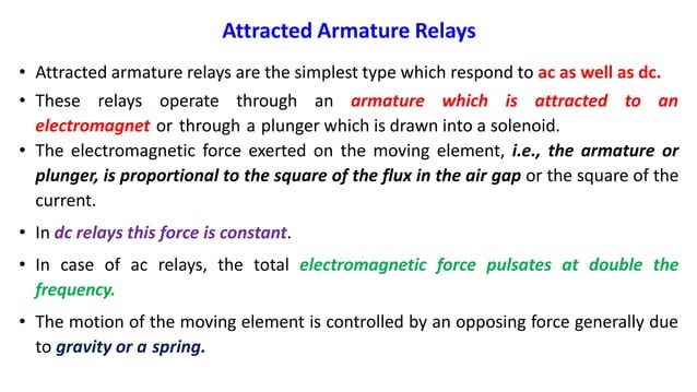Electromagnetic relays used for power system .pptx | Physics | Science