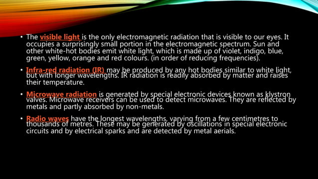 Electro magnetic spectrum | PPTX | Physics | Science