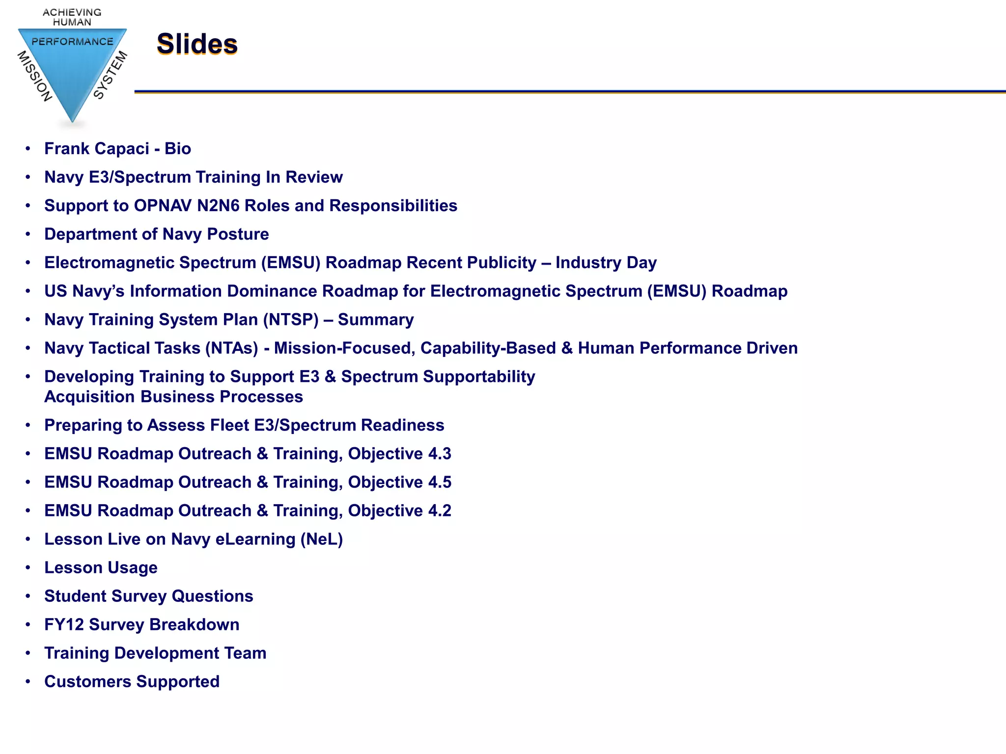 Managing Electromagnetic Spectrum Training | PPT