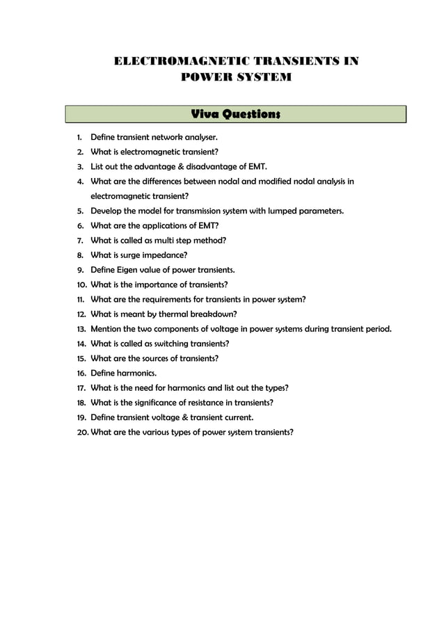 Electromagnetic transients in power system | PDF