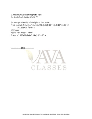 electromagnetic waves class 12 physics free study material | PDF