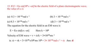 Electromagnetic Waves MCQ Class XII.pptx