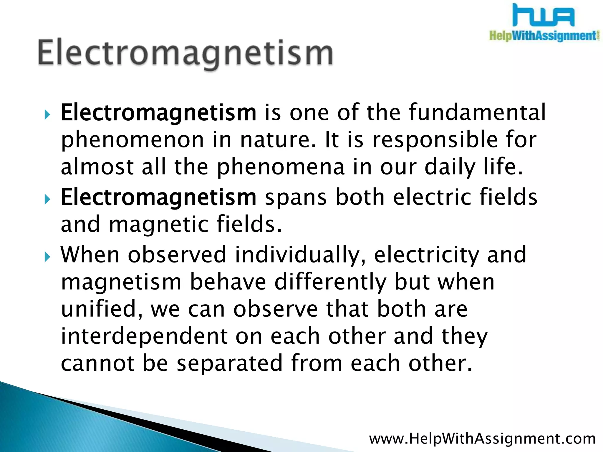 Electromagnetism in physics | PPTX