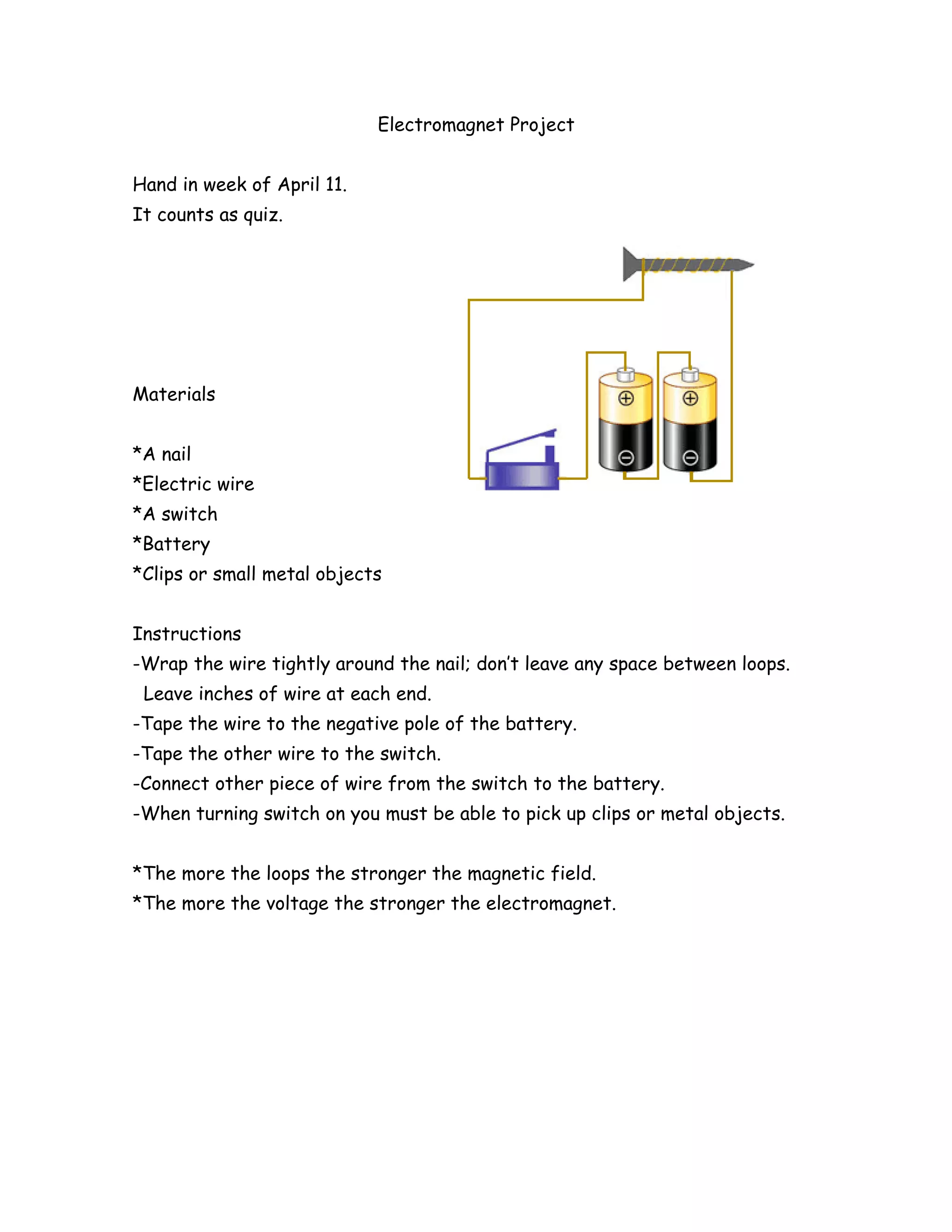 Electromagnet Project | DOC