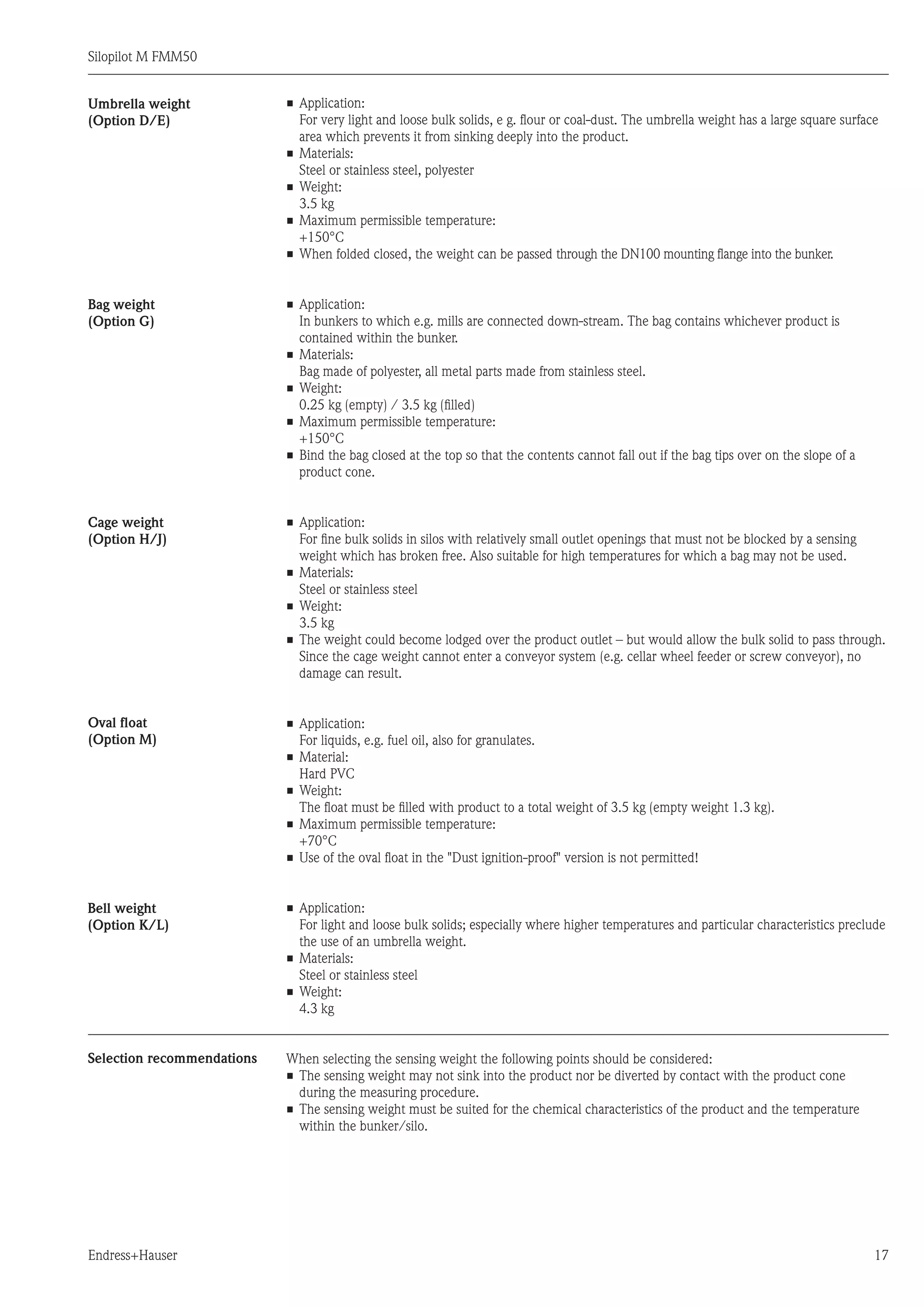 Electromechanical Level Measuring System-Silopilot M FMM50 | PDF