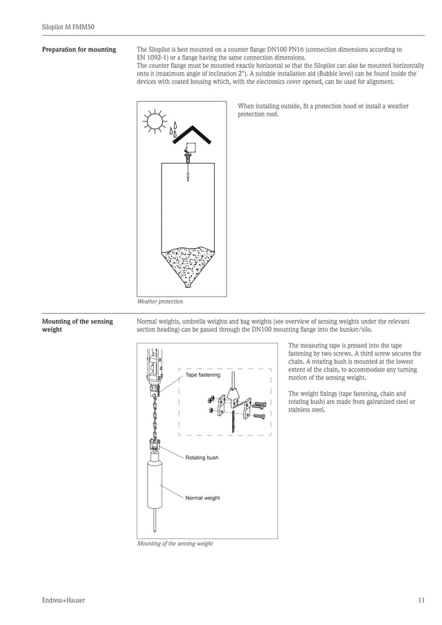 Electromechanical Level Measuring System-Silopilot M FMM50 | PDF