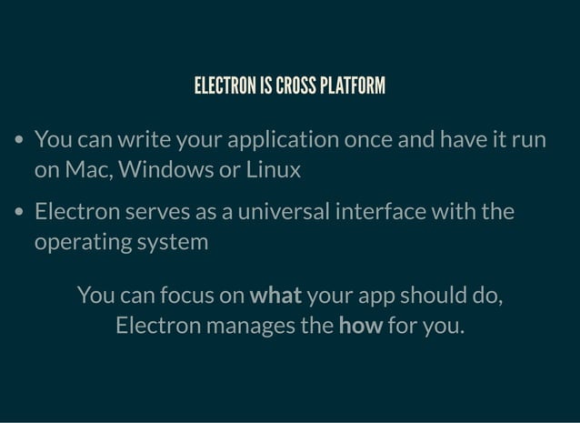 Electron: Linux, Windows or Macos? | PPT