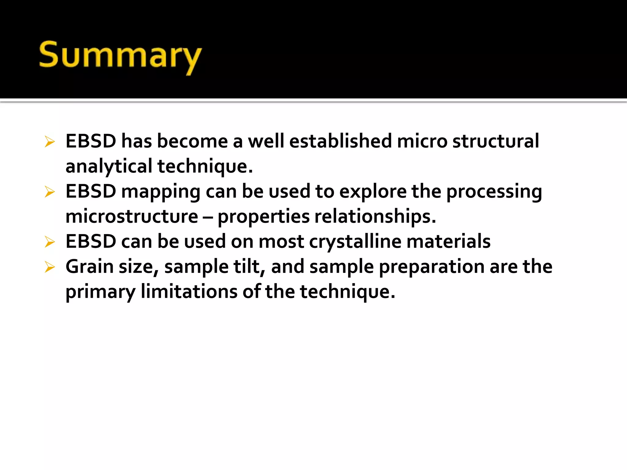 Electron backscatter diffraction (ebsd) | PPTX