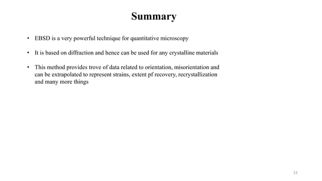 Electron backscatter diffraction (EBSD).pptx | Chemistry | Science