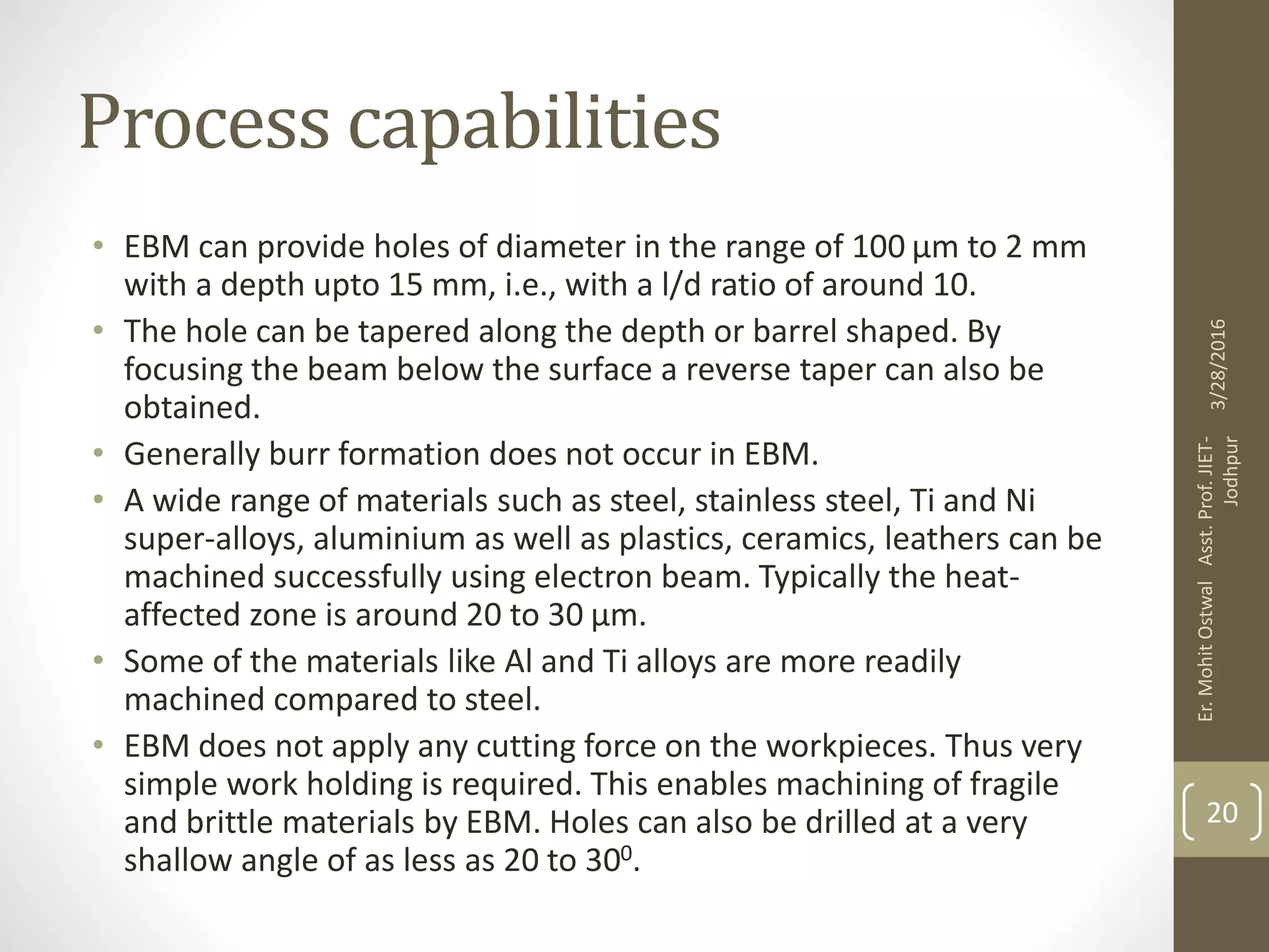 Electron beam machining (ebm) | PPTX