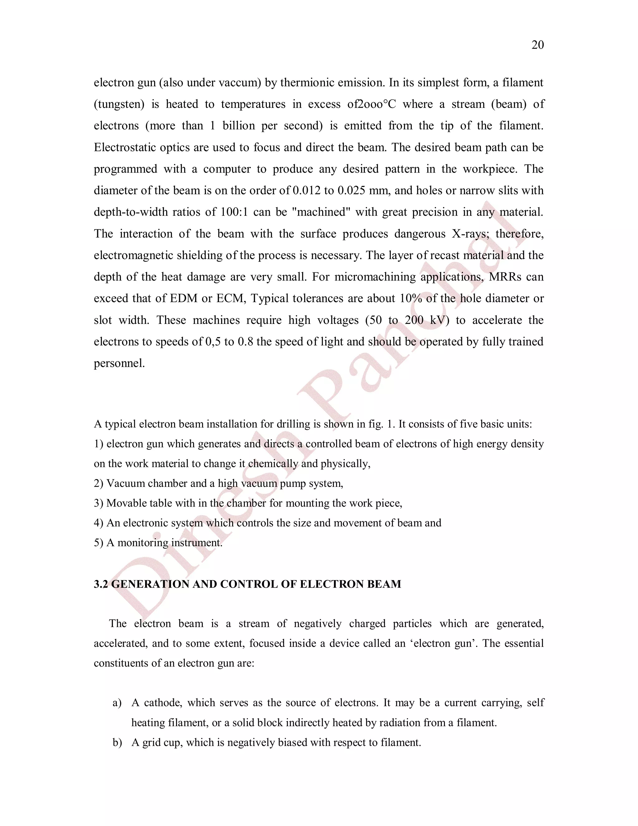 Electron Beam Machining (Modern ManufacturingProcess) | PDF