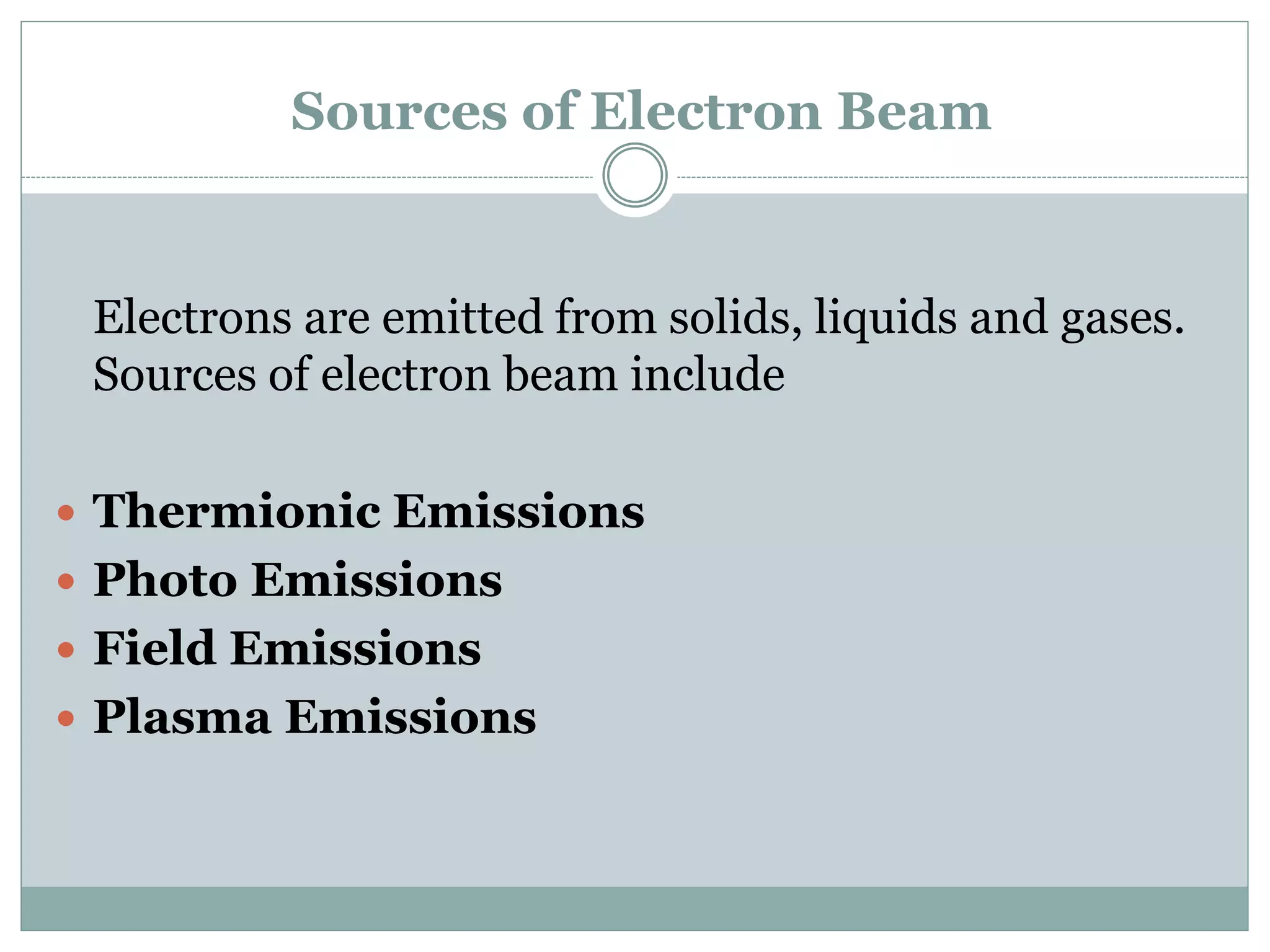 Electron beam processes ppt | PPTX | Chemistry | Science