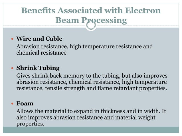 Electron beam processes ppt | PPTX | Chemistry | Science