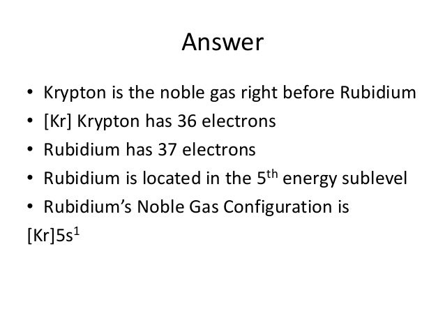 Rubidium Electron Configuration