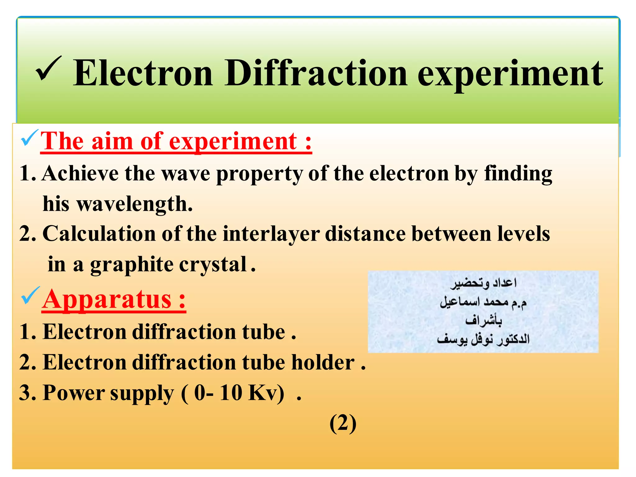 Electron diffraction experiment | PDF