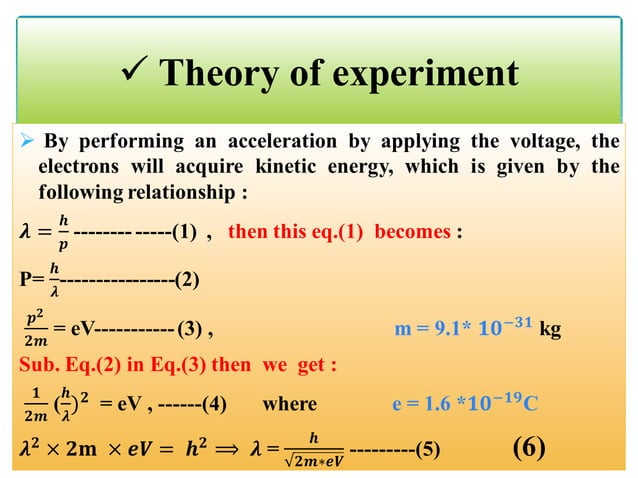 Electron diffraction experiment | PDF